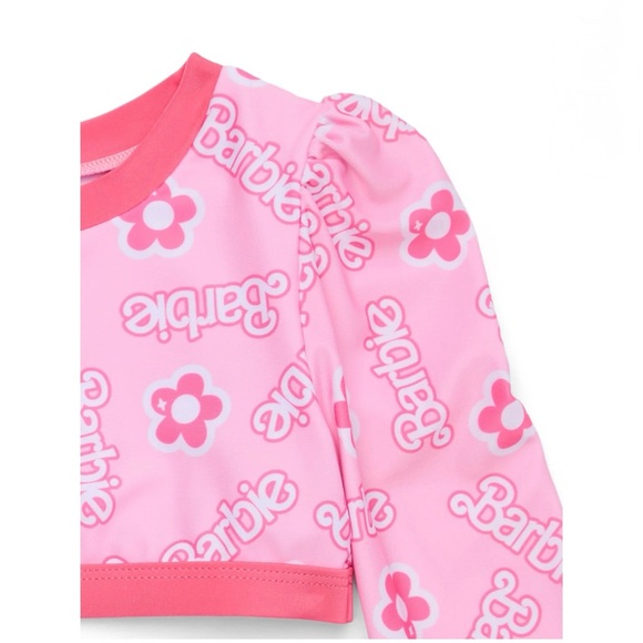 Barbie | Swim | Barbie Floral Pink Kids Rashguard Set | Poshmark
